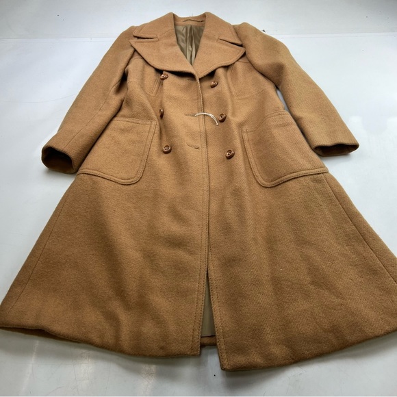 Jackets & Coats | Vintage Womens 8s 70s Beige Tan Wool Coat S L842 ...